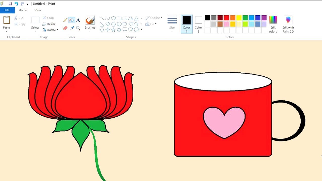 MS Paint is the BEST Way to Draw a Flower on Your Computer - YouTube