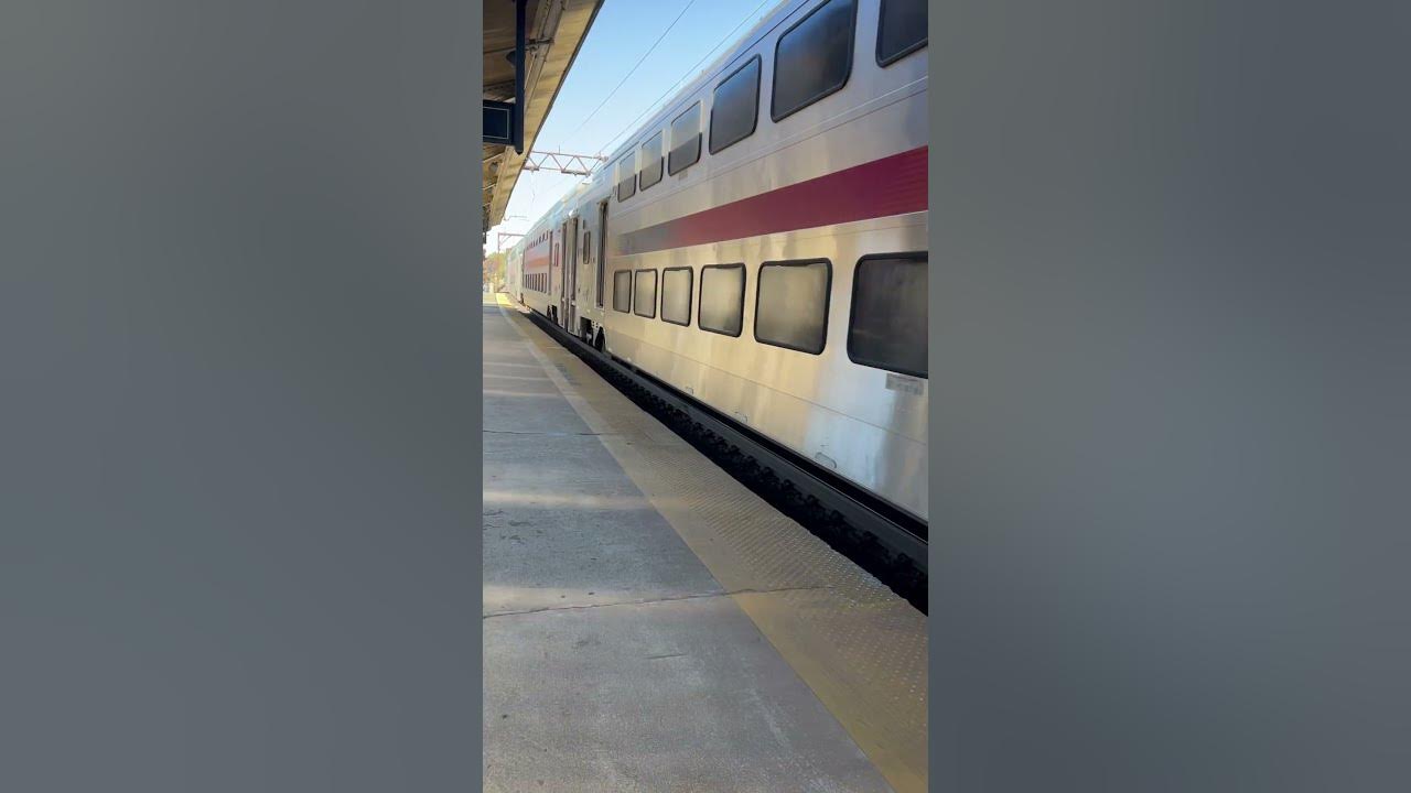 NJ Transit M&E Train #6644 Arriving in Madison with Multilevel Cabcar #7011 Leading # ...