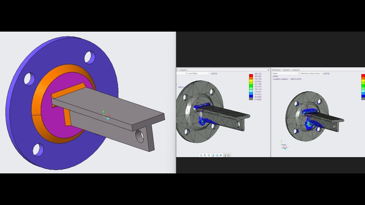 Creo #welding options and there #stress & strain analysis to ues creo # ...