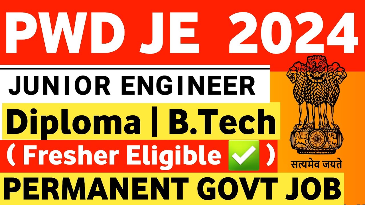 PWD JE Recruitment 2024 Notification | PWD JE Vacancy 2024 | PWD ...