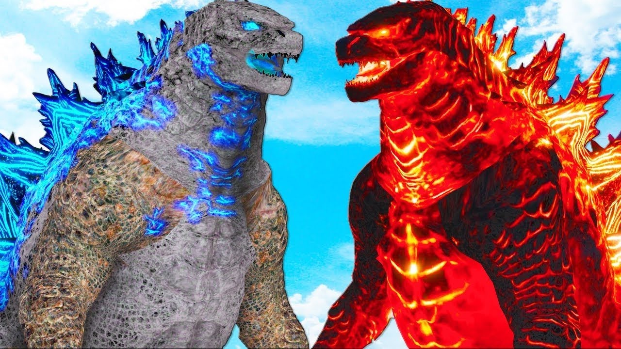 GODZILLA FIRE VS GODZILLA ICE - EPIC MONSTER BATTLE - YouTube