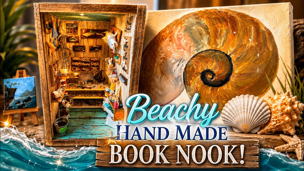 Start to Finish HandMade BEACH Book Nook! Tackle and Gift Shop - YouTube