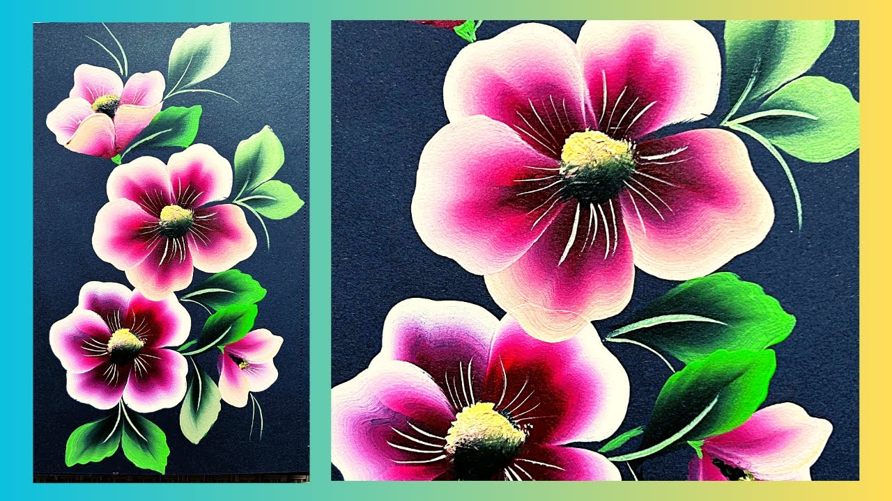 Simple Flower Painting for Beginners | Beautiful Acrylic Painting ...