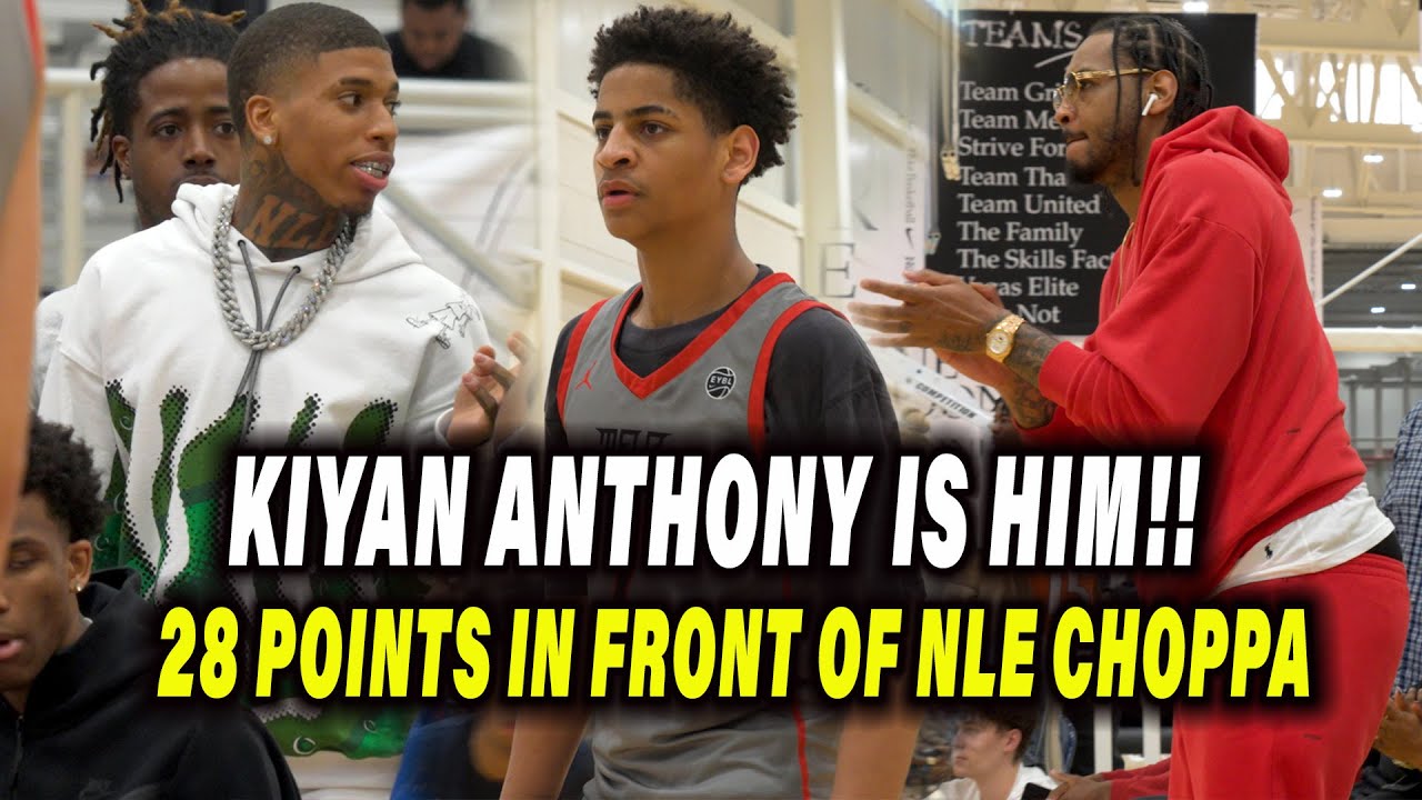 Kiyan Athony drops 28 in front of Carmelo Anthony and NLE Choppa Team ...