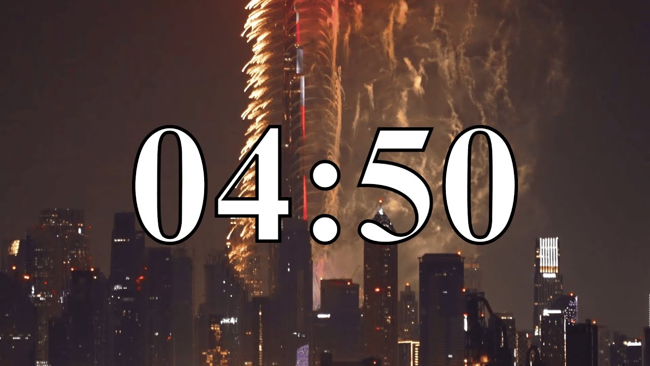 4 Minute 50 Second Countdown Timer – Dubai Fireworks Night – Silent ...