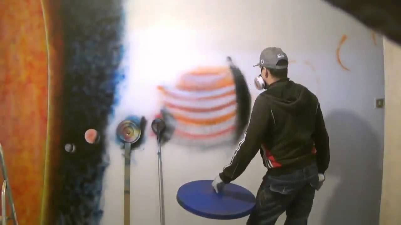 solar system spray art - YouTube