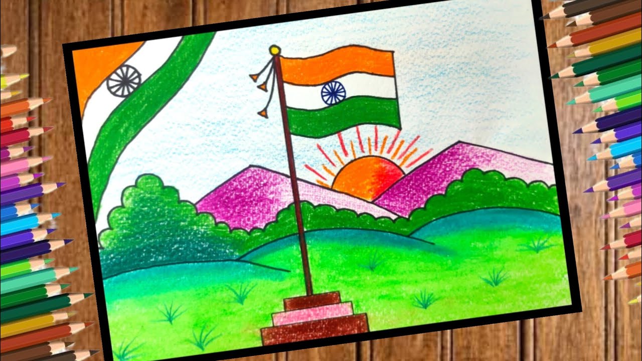 15 august drawing| independence day easy drawing - YouTube