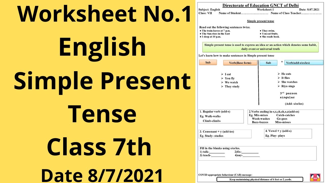 Worksheet 1 English class 7 (8/7/2021) / English class 7 / English ...