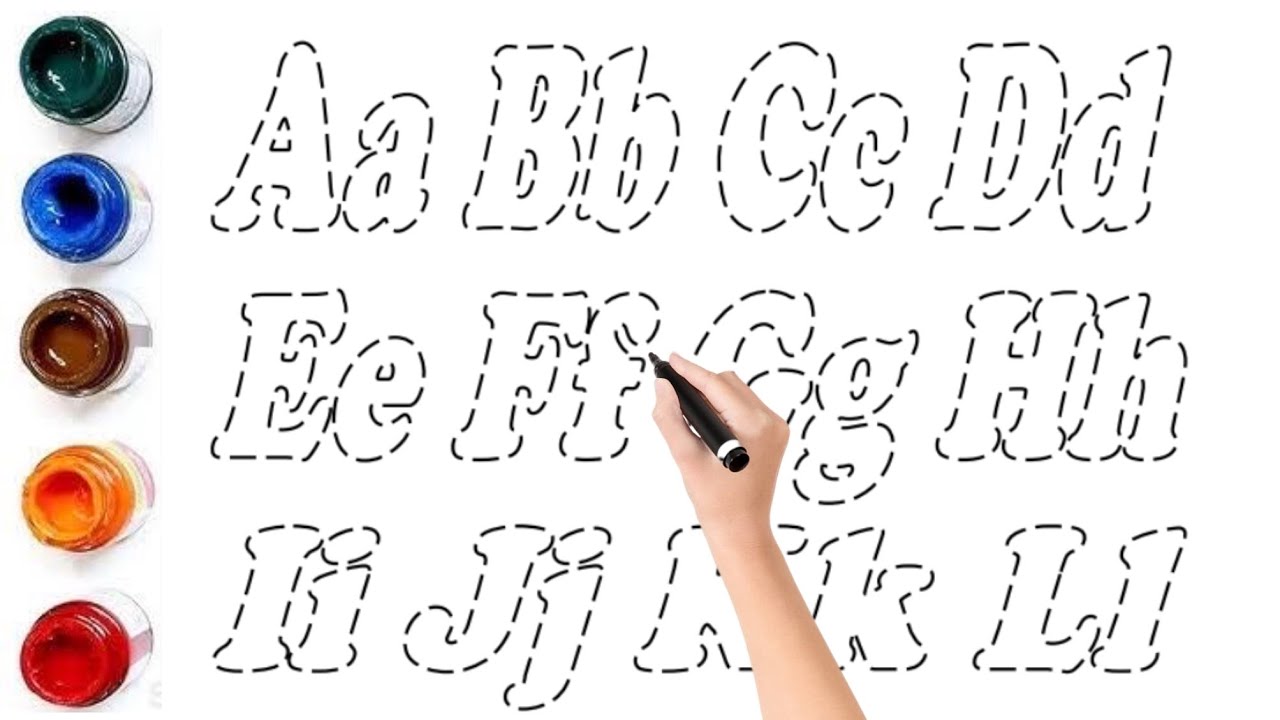 Kids Learn To Draw and Paint Alphabet Capital & Small Letters Aa To Ll ...