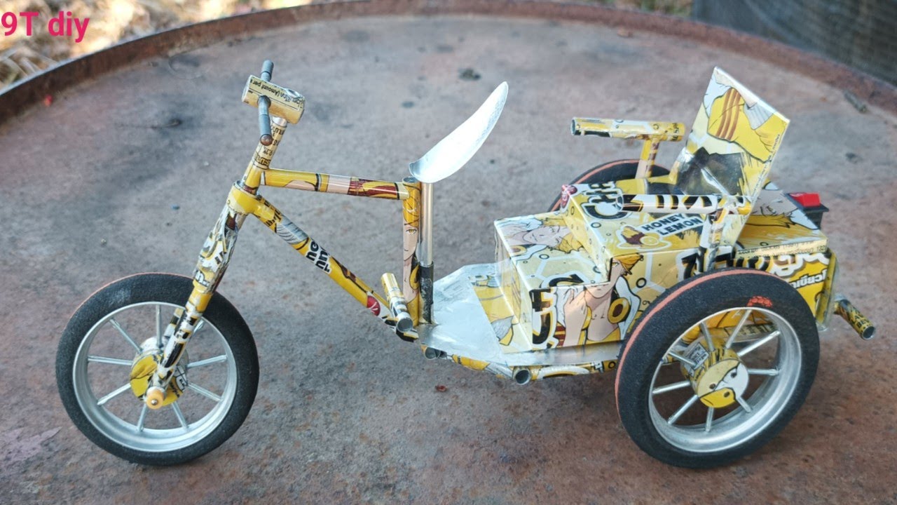 Make An Amazing Mini Bike Three Wheel electric Recycling can.home made ...