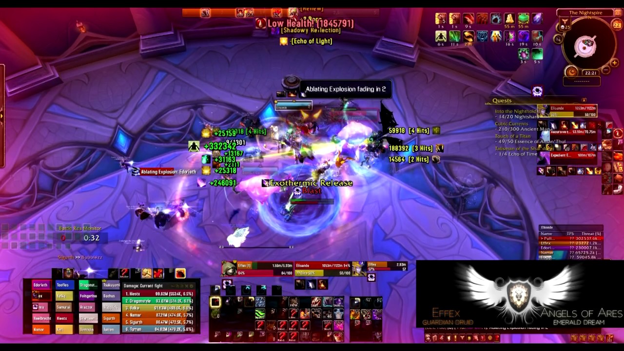 Angels of Ares vs Grand Magistrix Elisandre Heroic Guardian Druid pov ...