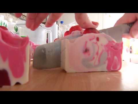 Edens Secret - Strawberry Shortcake Cold Process soap - YouTube