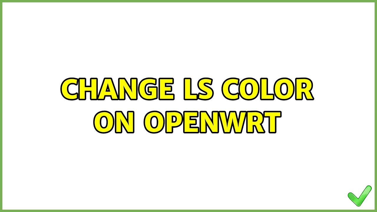 Unix & Linux: Change ls color on OpenWrt - YouTube