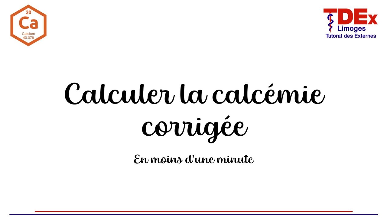 Calculer la calcémie corrigée sans calculatrice - YouTube