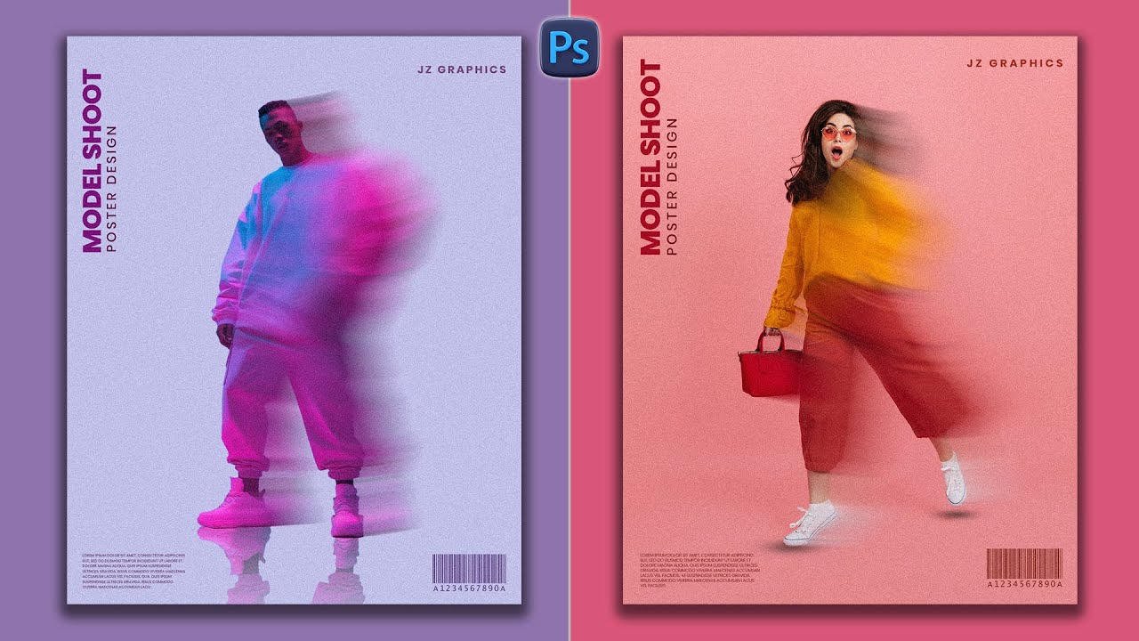 Modern Poster Design in Photoshop | Path Blur Effect | Motion Blur | JZ ...