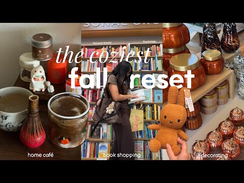 FALL RESET 🍂 decorating my new apartment, deep cleaning, cozy autumnal home café, fall shopping ☕️🕯️