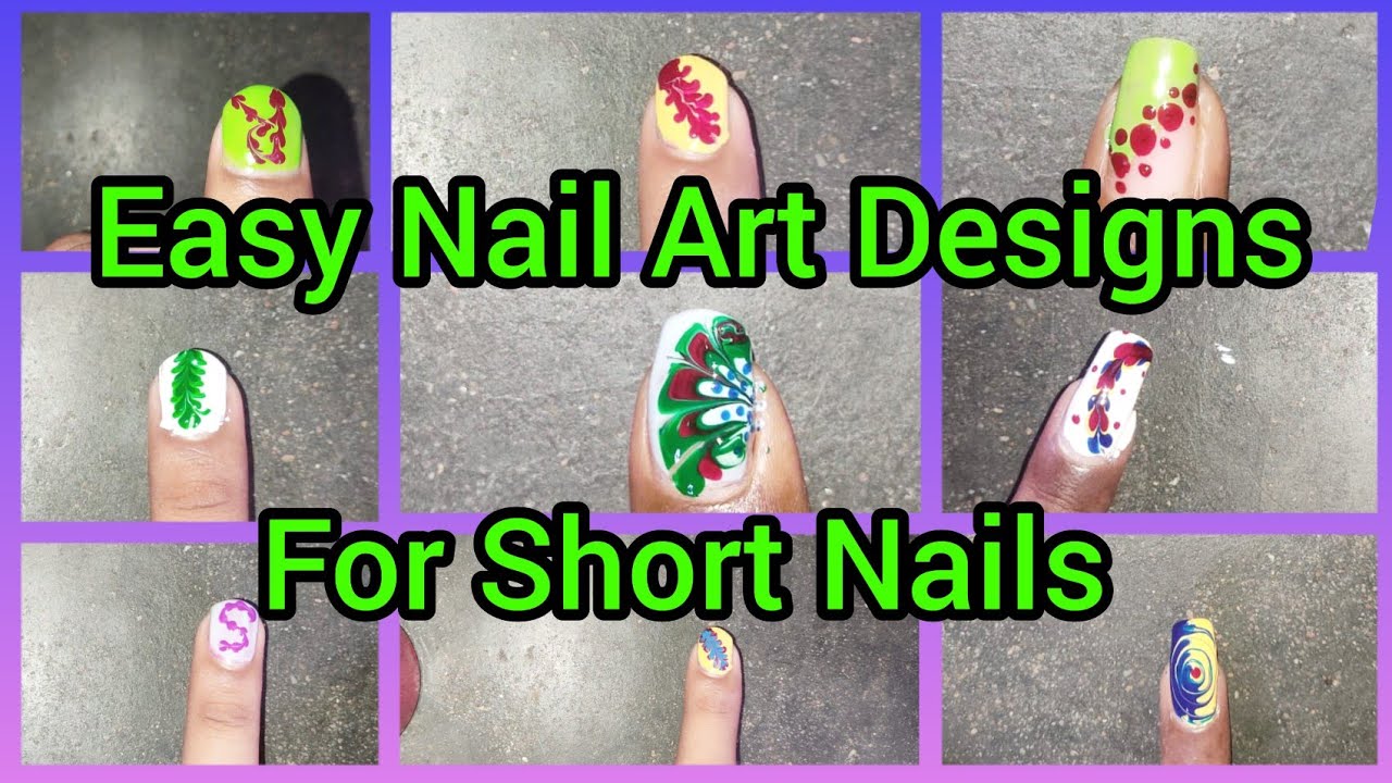 12 Easy nail art designs for short nails // Easy nail art Compilation ...
