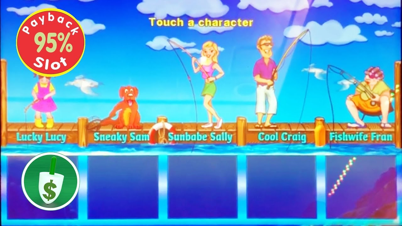 Let's Go Fish'n 95% payback slot machine, bonus - YouTube