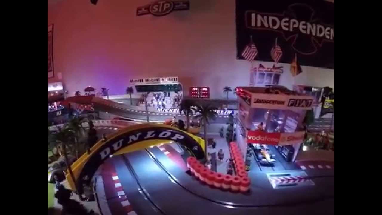 Scx mega slot car track - YouTube