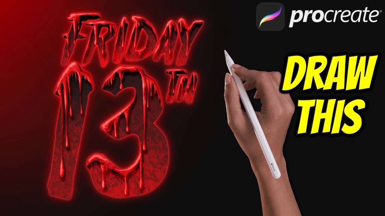 Friday 13th Spooky Tutorial - Procreate tutorial - YouTube