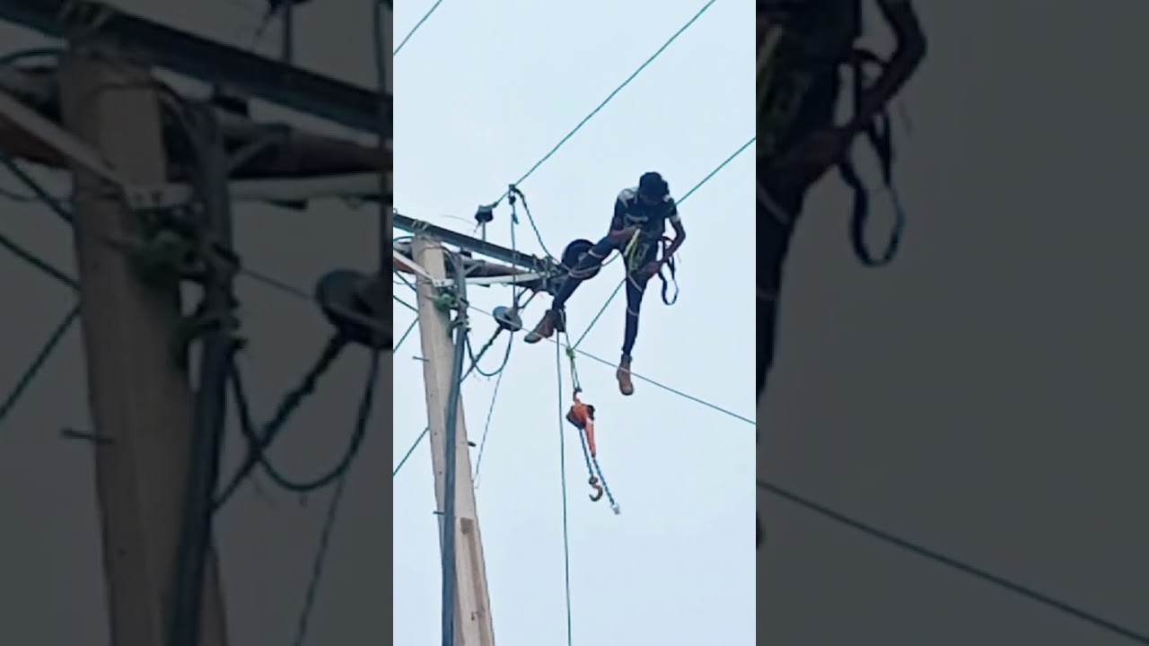 11KV stringing work - YouTube