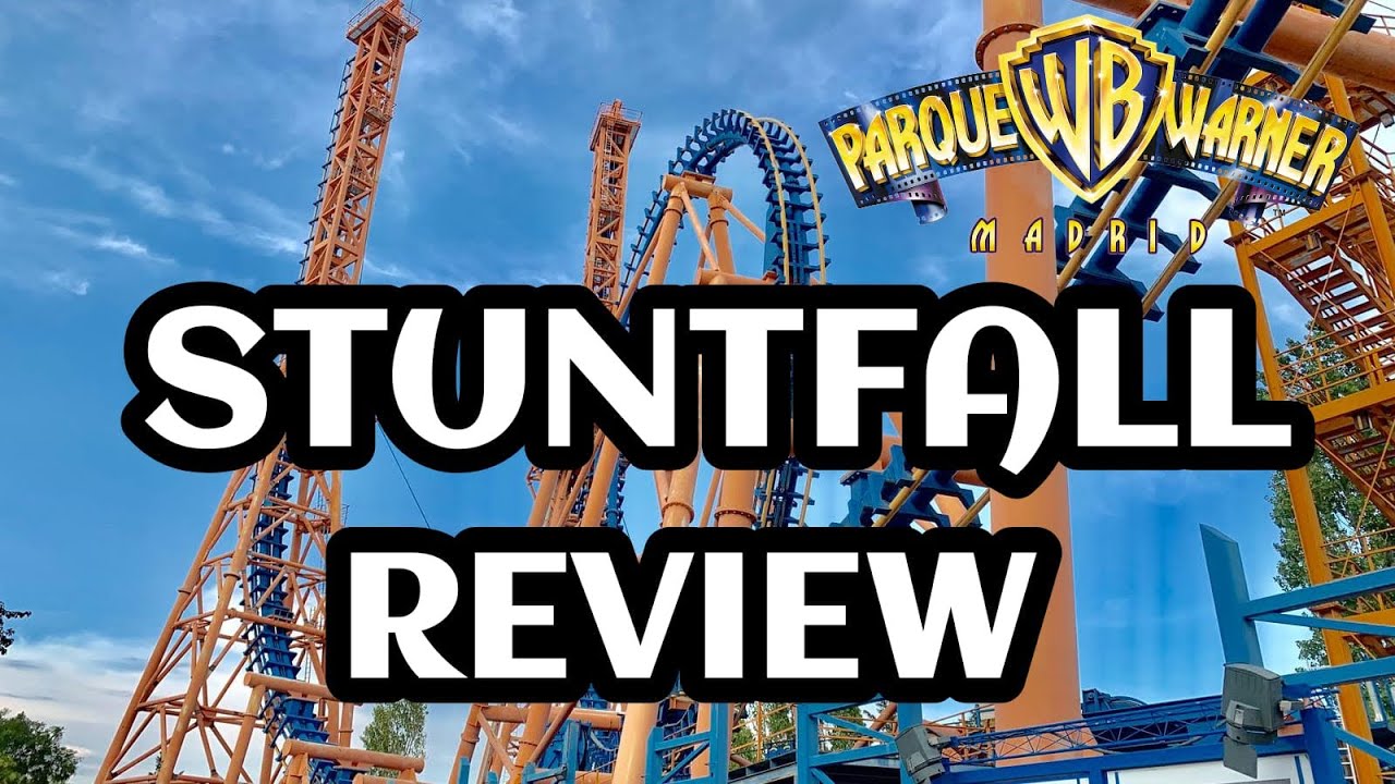 [4K] PARQUE WARNER MADRID - STUNT FALL REVIEW - YouTube