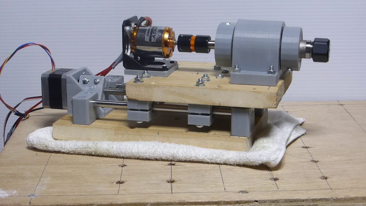 Home Made CNC ROUTER using PROXXON cross table KT150 (5) Spindle Motor ...