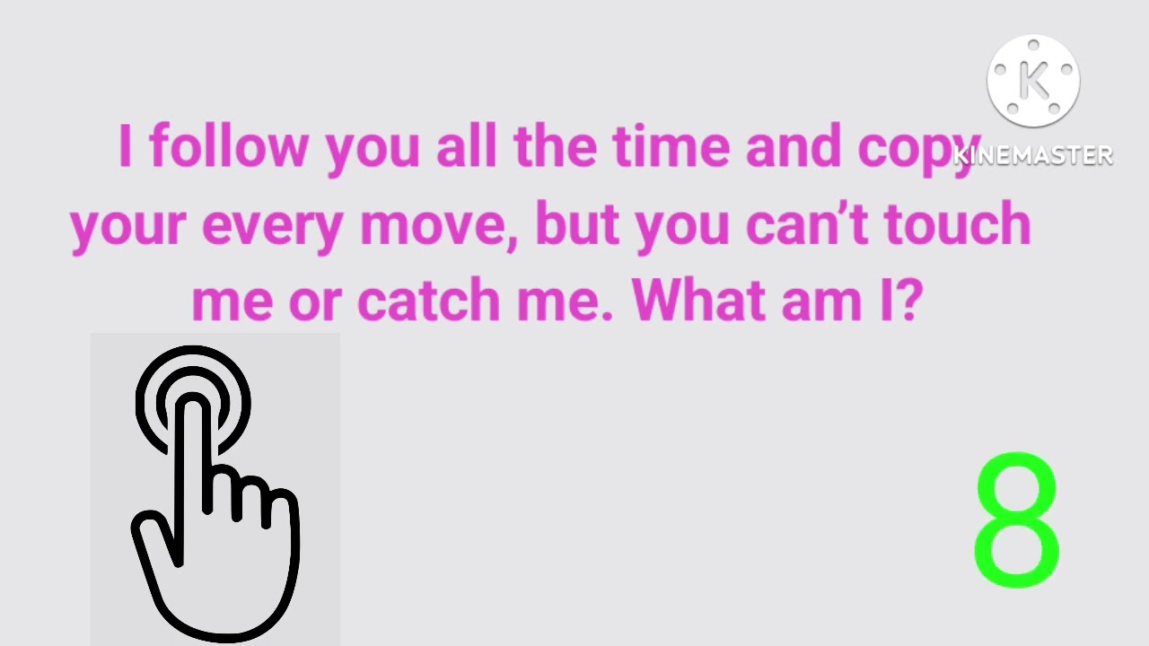 RIDDLE! I follow you all the time and copy your every move, but you can ...