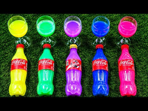 ASMR Color Coca Cola Bottle 🥤 Satisfying Bottle Sounds, Pouring & Liquid Shaking