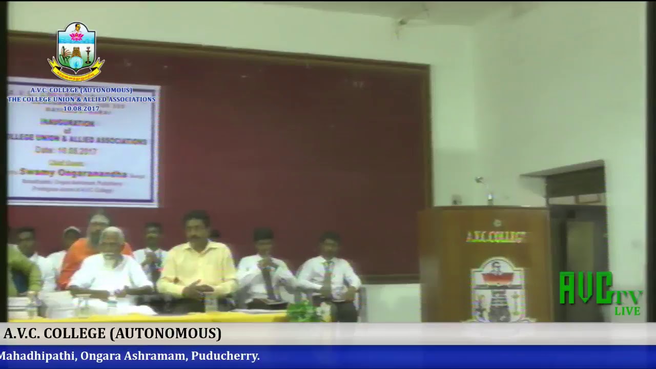 A.V.C. College (Autonomous) LIVE: THE UNION AND ALLIED ASSOCIATIONS ...