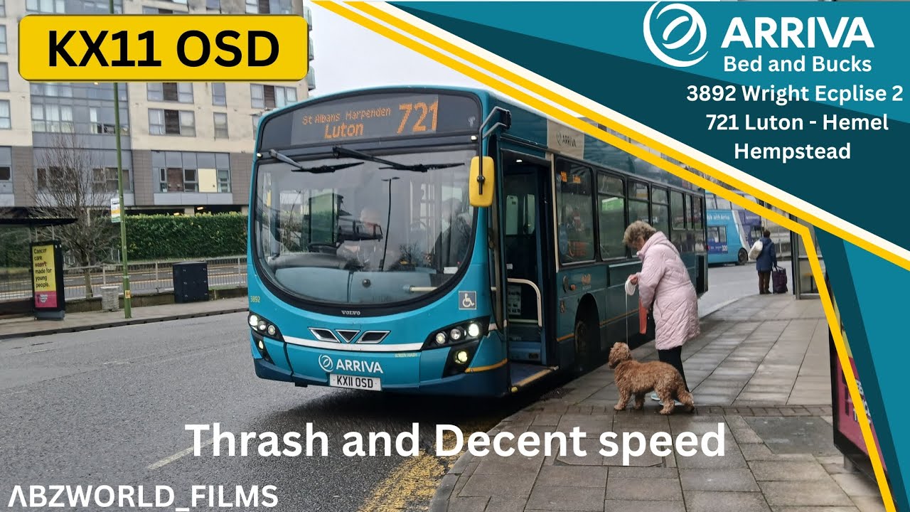 !Thrash & Decent Speed! Arriva B&B 3882 Wright Ecplise 2 KX11 OSD| 721 ...