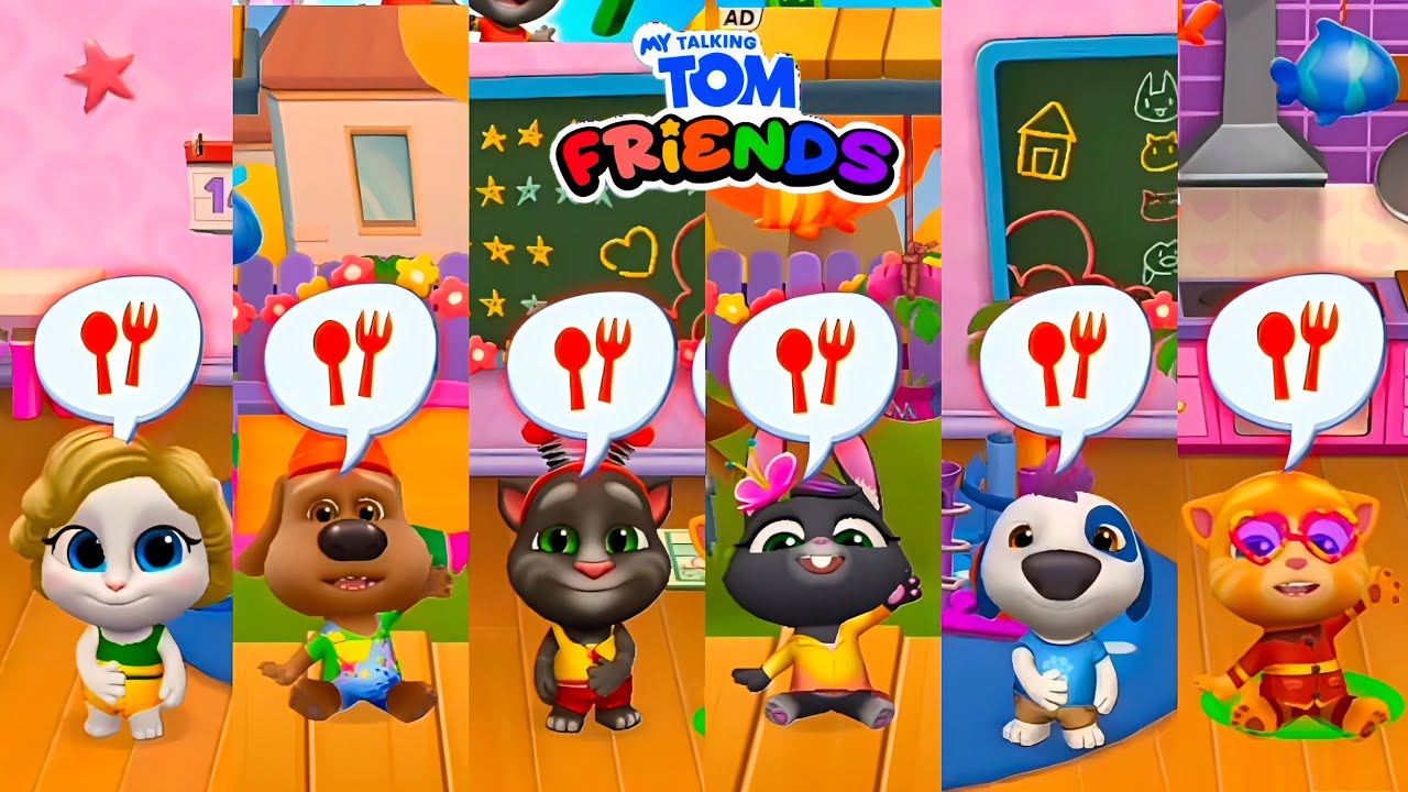 They Are Hungry Let Them Eat Food 🤤 - My Talking Tom Friends New Foodie ...