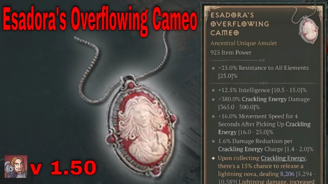 Diablo IV Unique Items - Esadora's Overflowing Cameo (Sorc amulet)[v1.5 ...