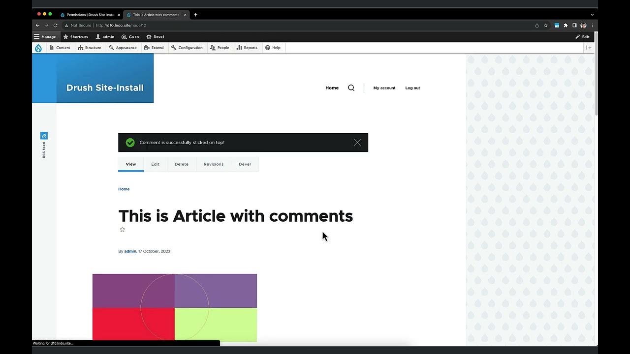 Drupal module Comment on top, installing, configuring and uninstalling - YouTube