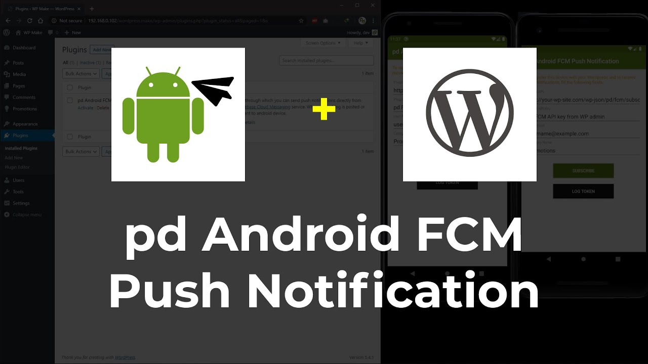 pd Android FCM Push Notification - Wordpress Plugin - YouTube