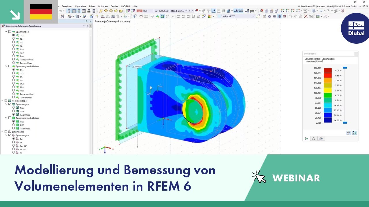 Modellierung und Bemessung von Volumenelementen in RFEM 6 - YouTube