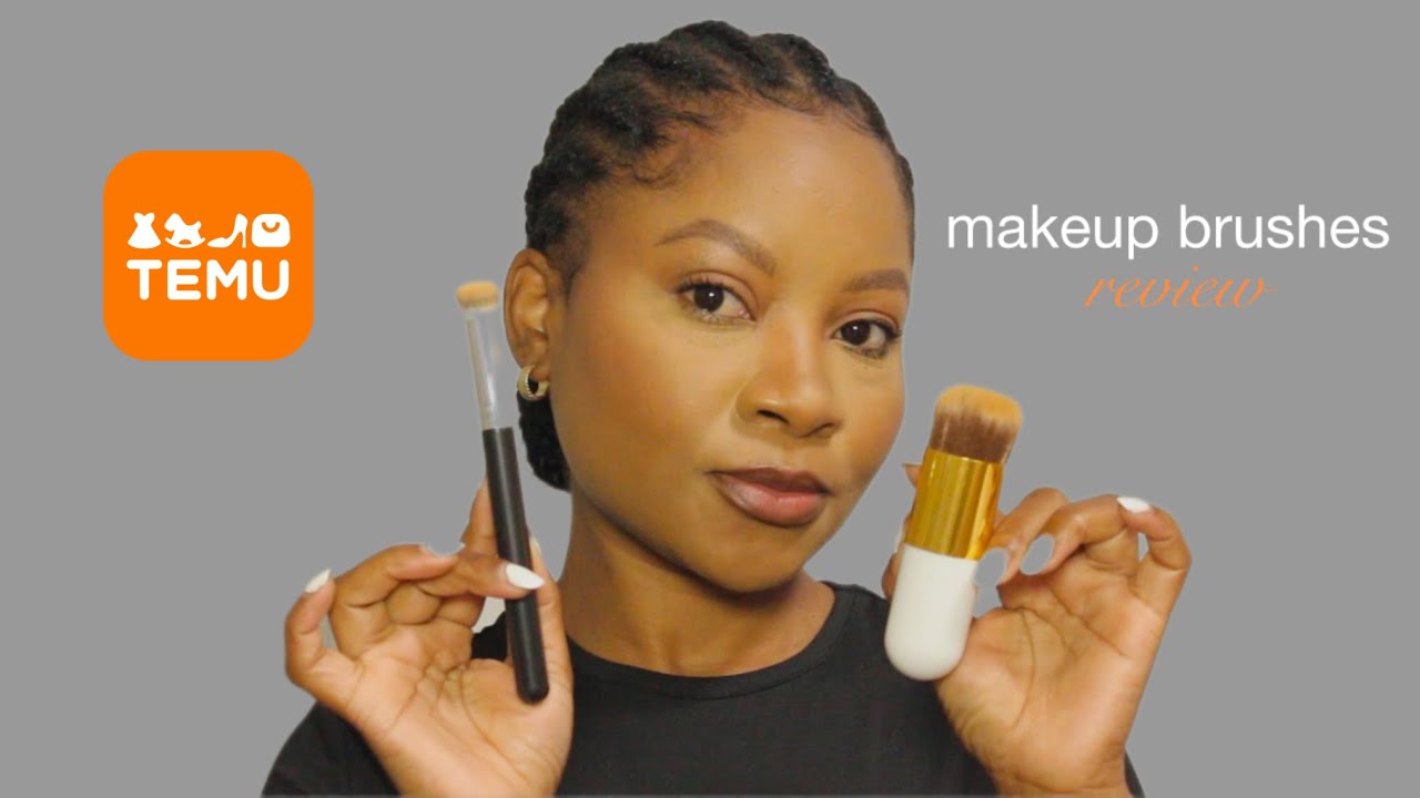 simple look using TEMU makeup brushes | clean girl - YouTube