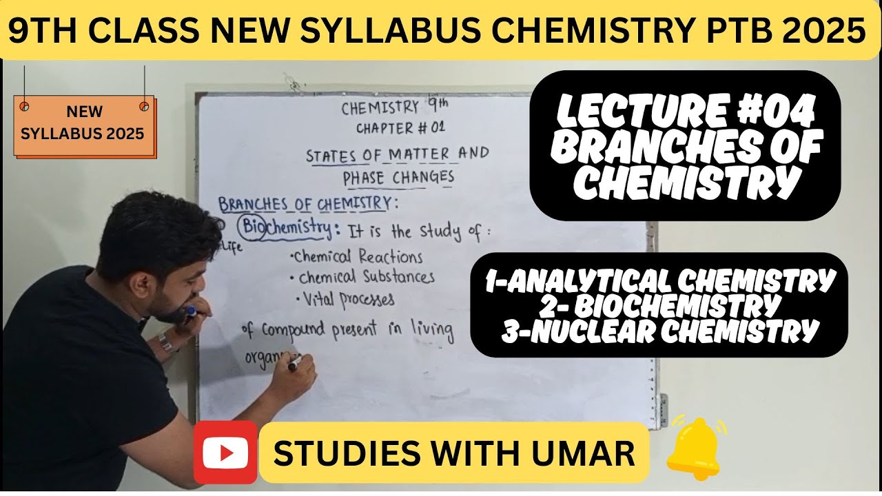 Lecture # 04 Branches of Chemistry | Chemistry 9th Class New Syllabus ...