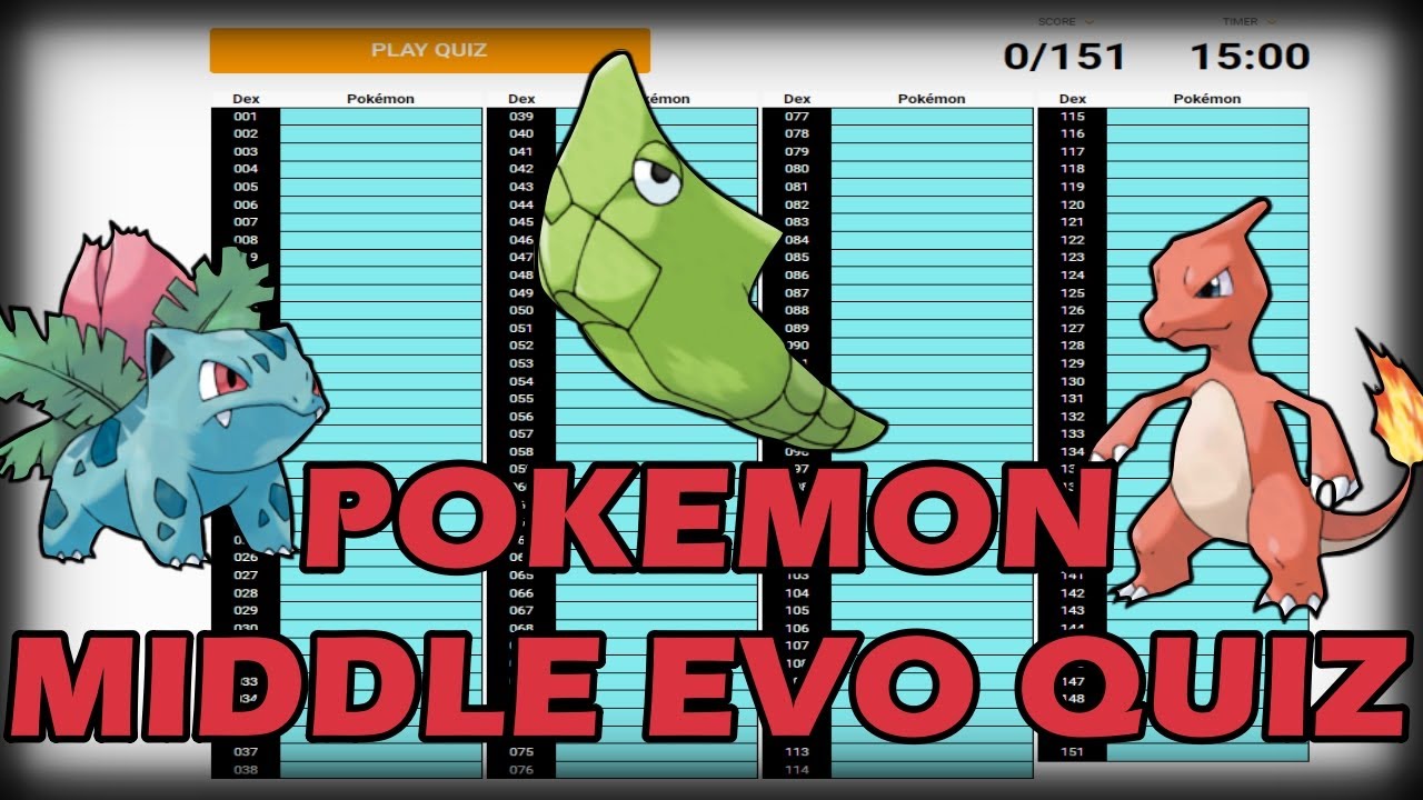 Every Pokemon MIDDLE Evolution! Pokemon Middle Evo Quiz! - YouTube
