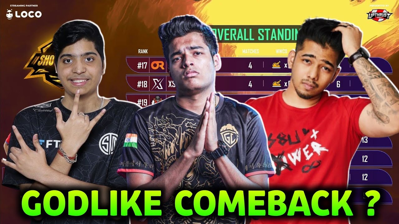 Upthrust Esports Points Table | Upthrust Esports Pro Showdown Overall ...