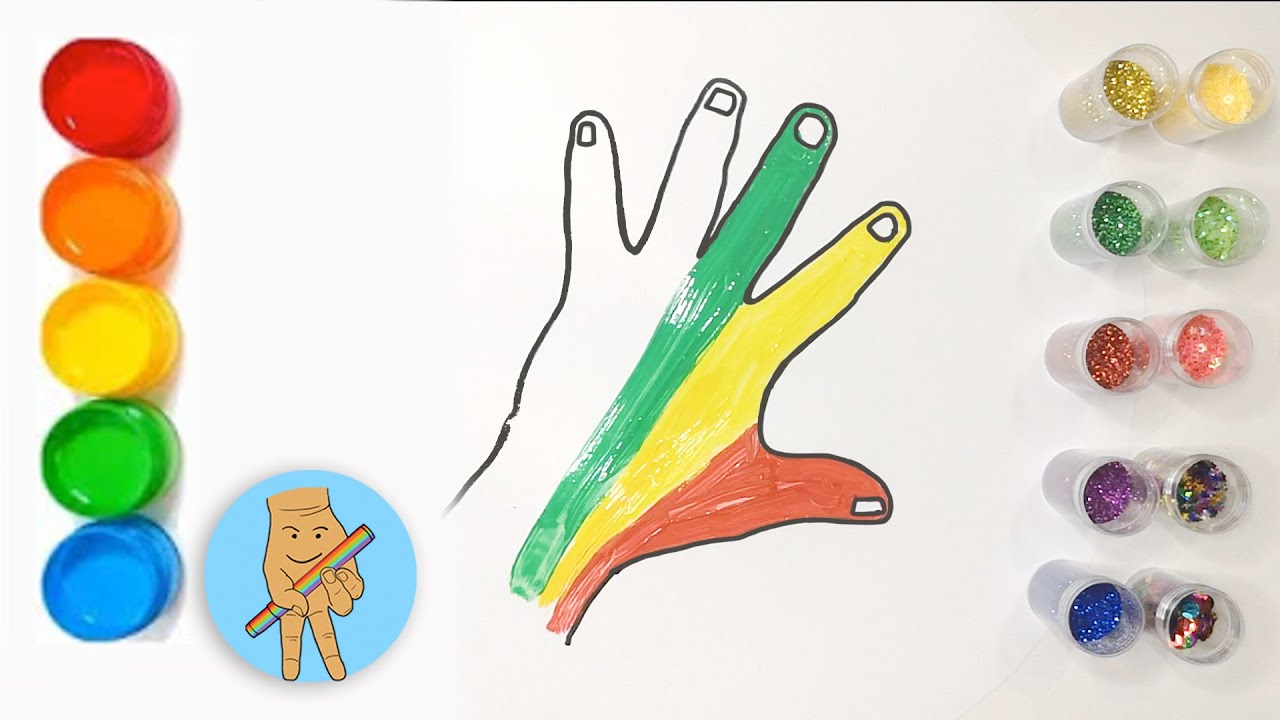 Learn Color Painting fingers for kids（Child's finger and adult's finger ...