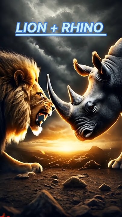 Lion vs Rhino: Epic Showdown in the Wild! 🦁🐃 #Shorts" - YouTube