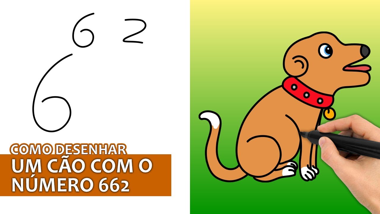Como Desenhar Um Cachorro Do Número 662 | Tutorial De Desenho Fácil ...
