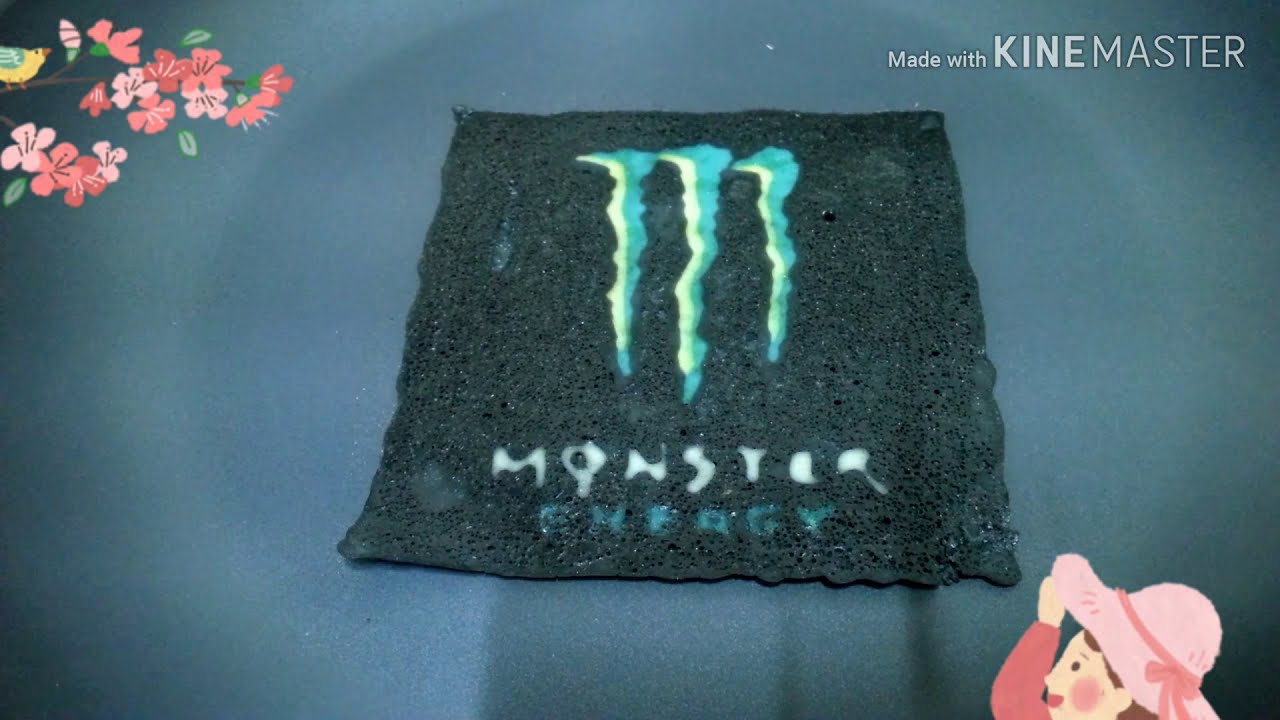 MONSTER logo pancake 몬스터 로고 팬케이크 - YouTube
