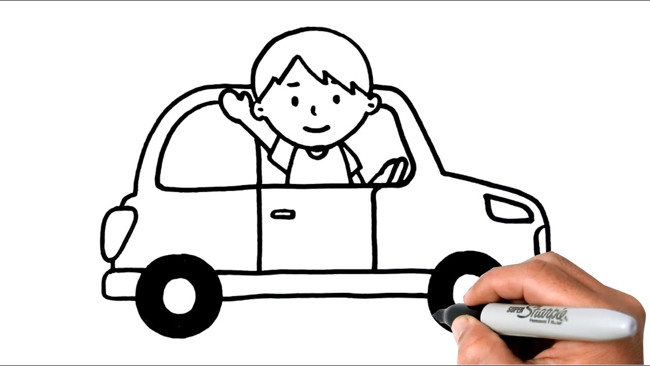 How to Draw Boy in a Car Step by Step Easy Drawing Tutorials - YouTube