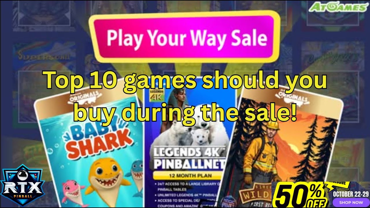 Top Ten Pinball games to buy during Atgames 4K/HD Sale - YouTube