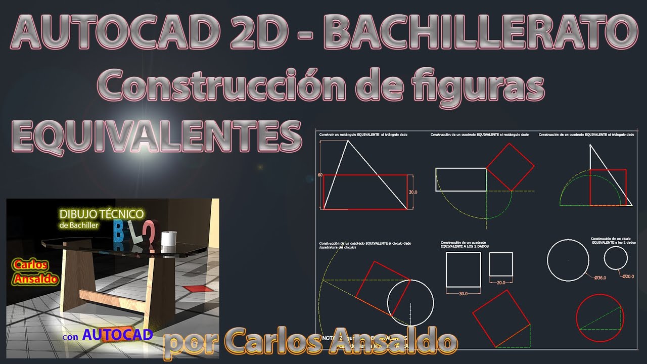 3 AUTOCAD 2D - BACHILLERATO : Figuras EQUIVALENTES (1) - YouTube