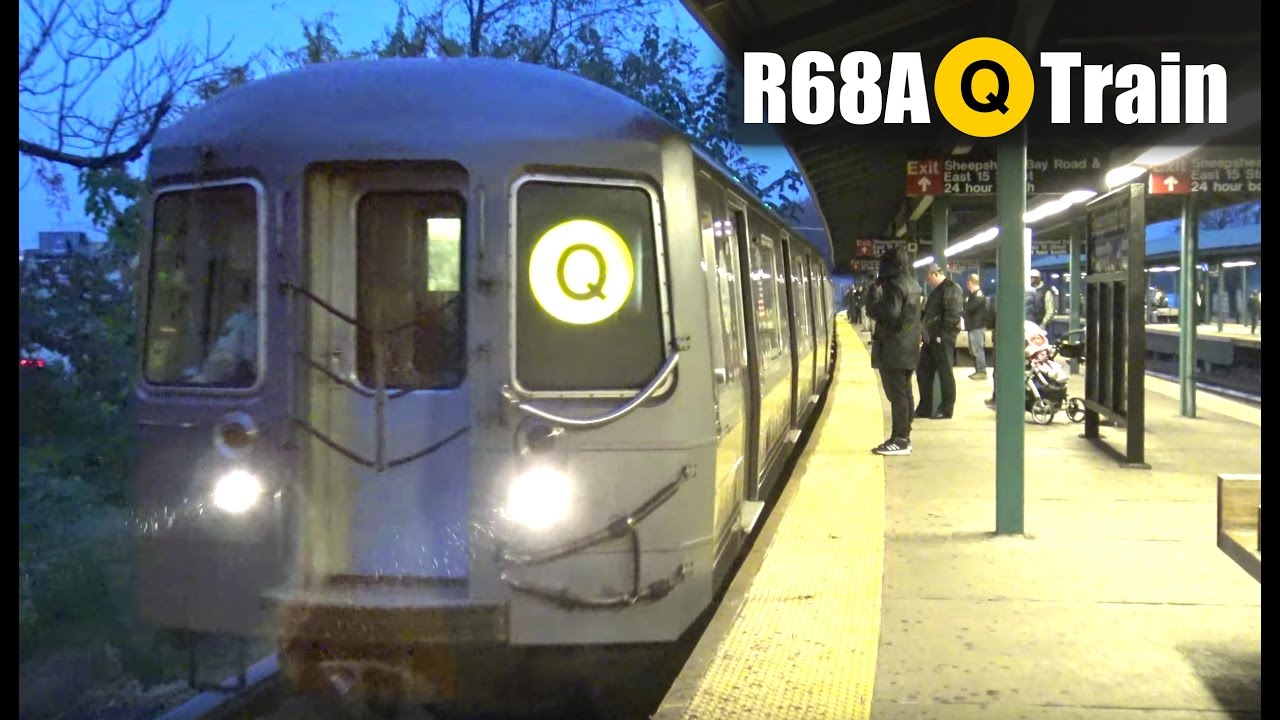 ⁴ᴷ R68A Q Train Action - YouTube