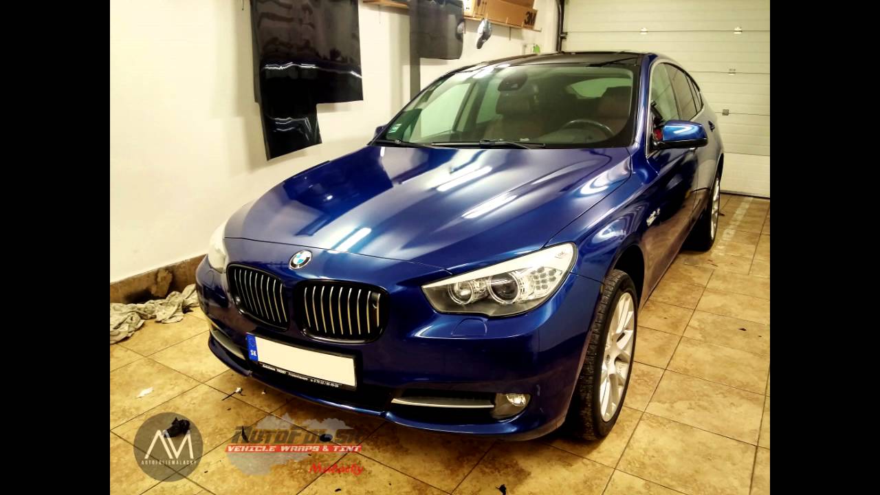 BMW 550i GT 3M blue metallic car wrap - YouTube