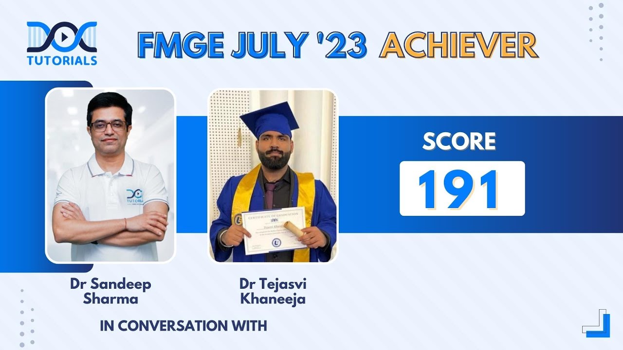 #successstory of Dr Tejasvi Khaneeja - Score 191 | FMGE Jul '23 ...